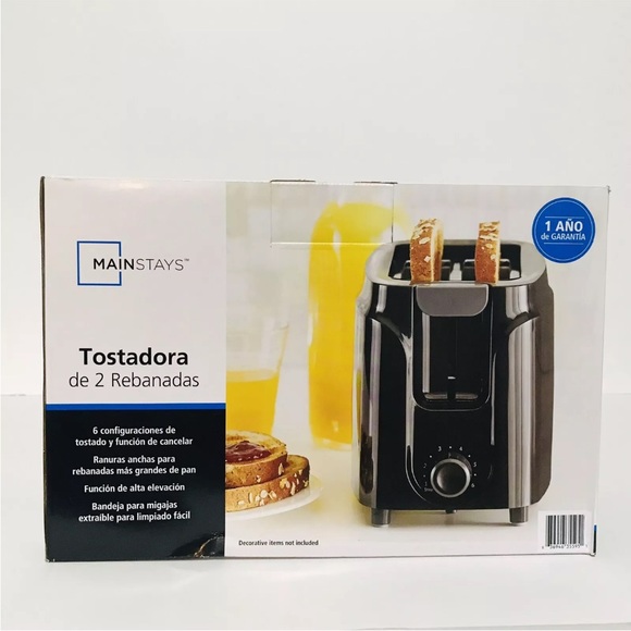 Other | Mainstays 2 Slice Black Kitchen Toaster For Slice Bread Muffins ...